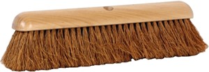 Zaalveger cocos 50cm hout met ronde gelakte kap Hazet
