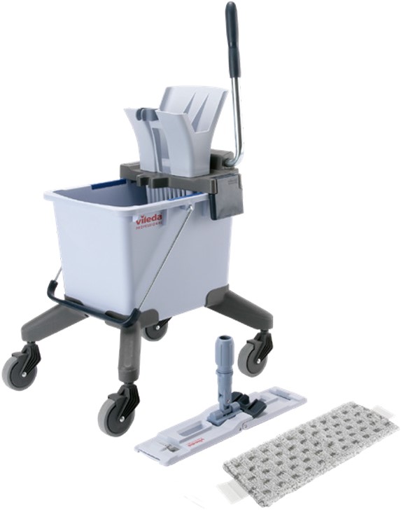 Vileda UltraSpeed Pro Starterkit Bucket-on-Wheels 15 Liter ...